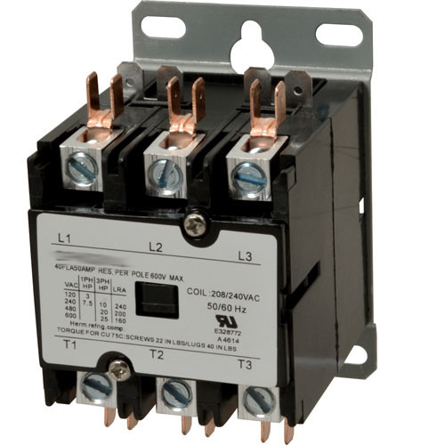 Control 3 / 208/240V / 40FLA/50A 3 Pole Contactor - Heating Parts Hub
